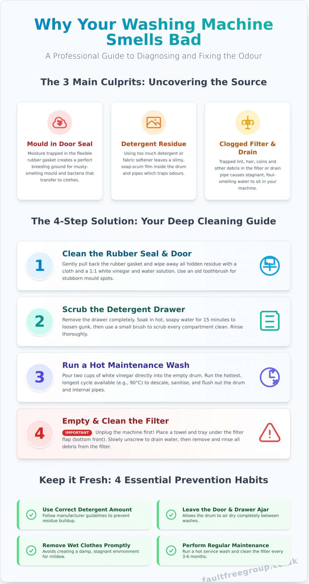 Why Your Washing Machine Smells Bad: 5 Causes & How to Fix It ...