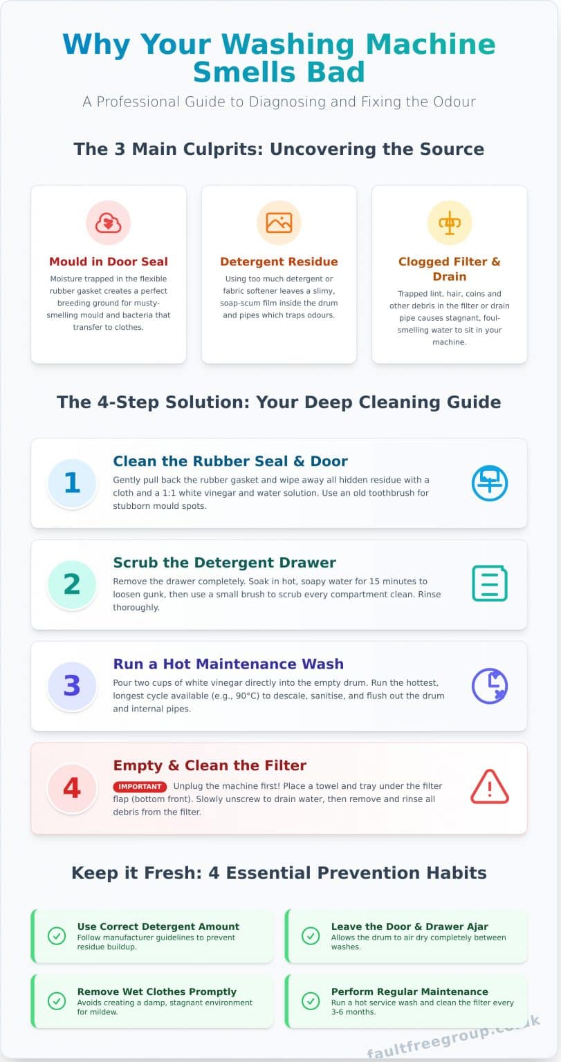 Why Your Washing Machine Smells Bad: 5 Causes & How to Fix It ...