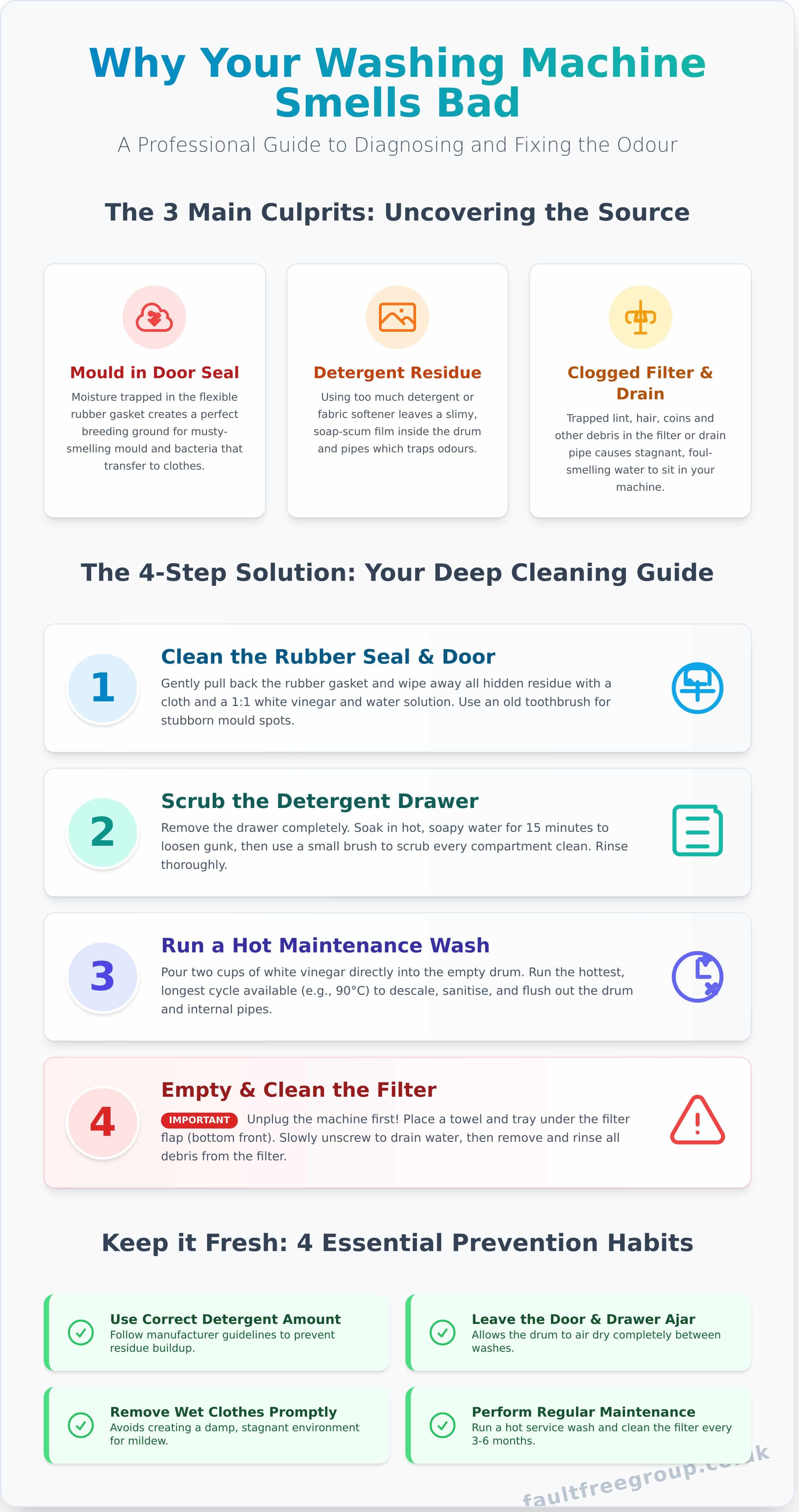 Why Your Washing Machine Smells Bad: 5 Causes & How to Fix It ...